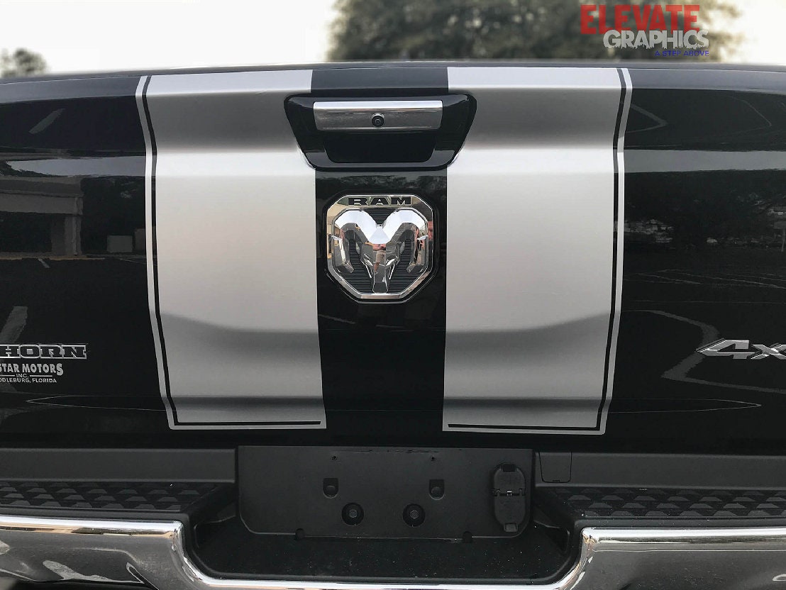 Dodge Ram 1500 Rally Hood And Tailgate Stripes: Auto Vinyl Graphics 3M ...