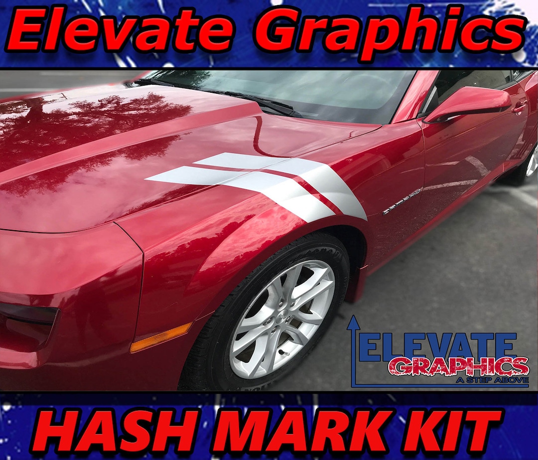 2010-2018 Fits Chevy Camaro Side Hash Mark Stripes Vinyl Auto Graphics ...