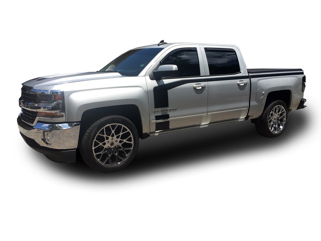 Fits Chevy Silverado Side Oracle Graphics Hood Stripes Auto Vinyl 3M ...