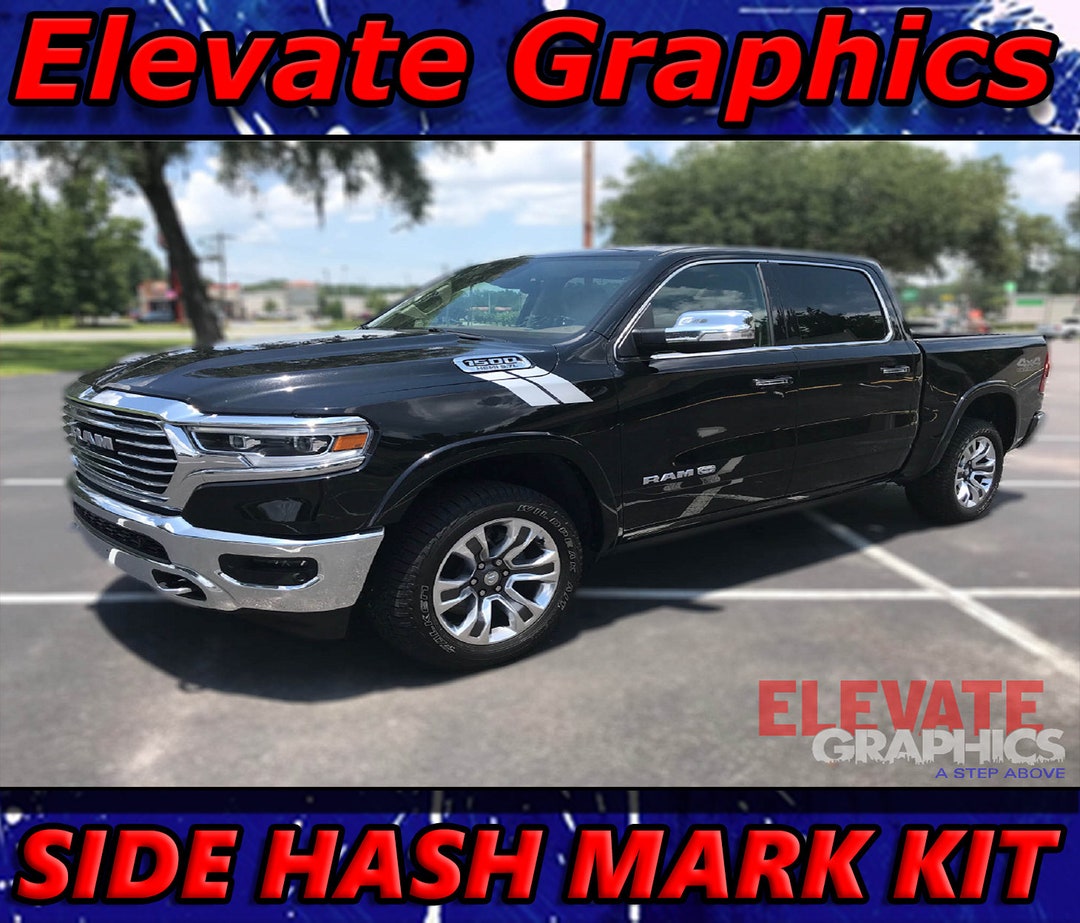 2019-2023 Fits Dodge Ram 1500 Side Hash Mark Stripes 3M Auto Graphics ...
