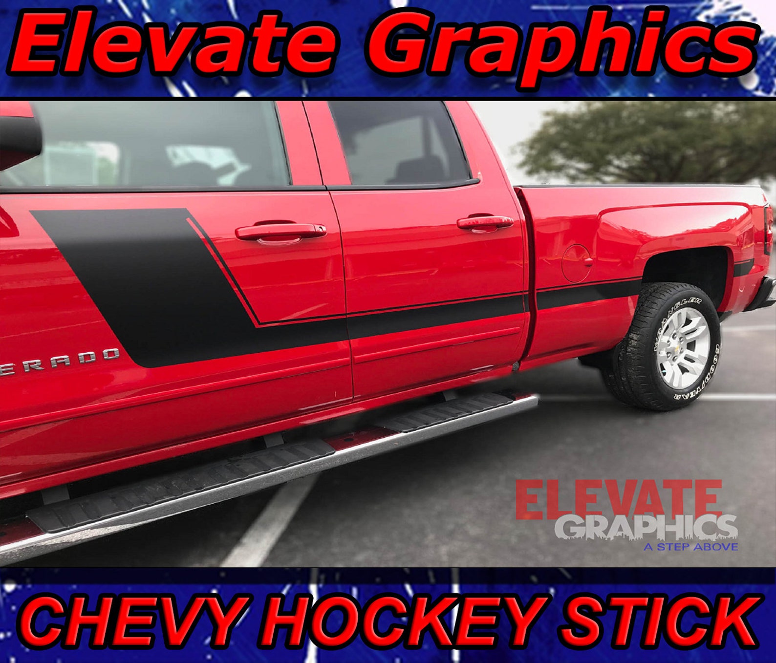 Fits Chevy Silverado Hockey Stick Stripes Years 2007-2018 Auto | Etsy