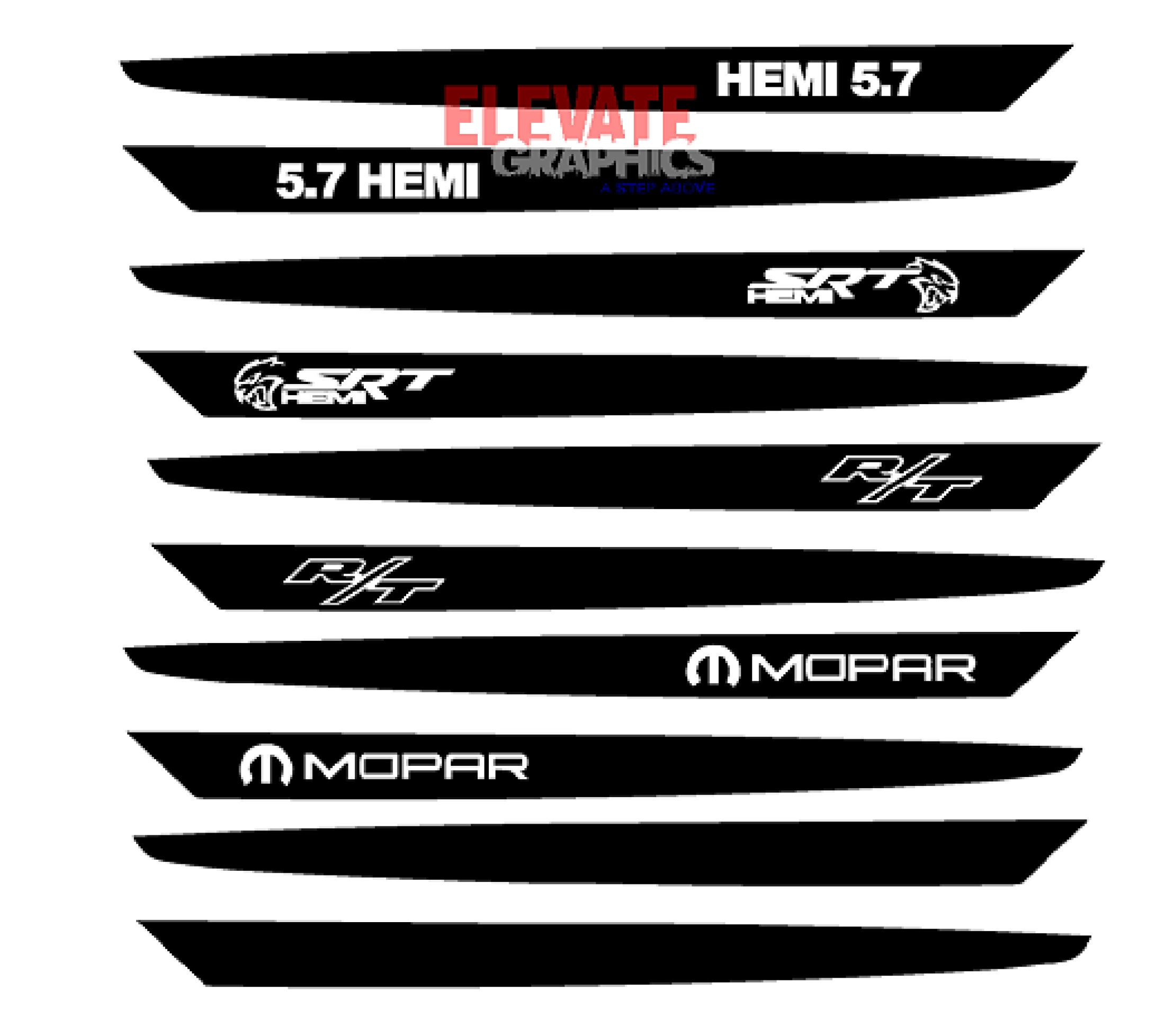 Dodge Ram 1500 Hood Spear Stripes: Auto Vinyl Graphics 3M Decals And ...