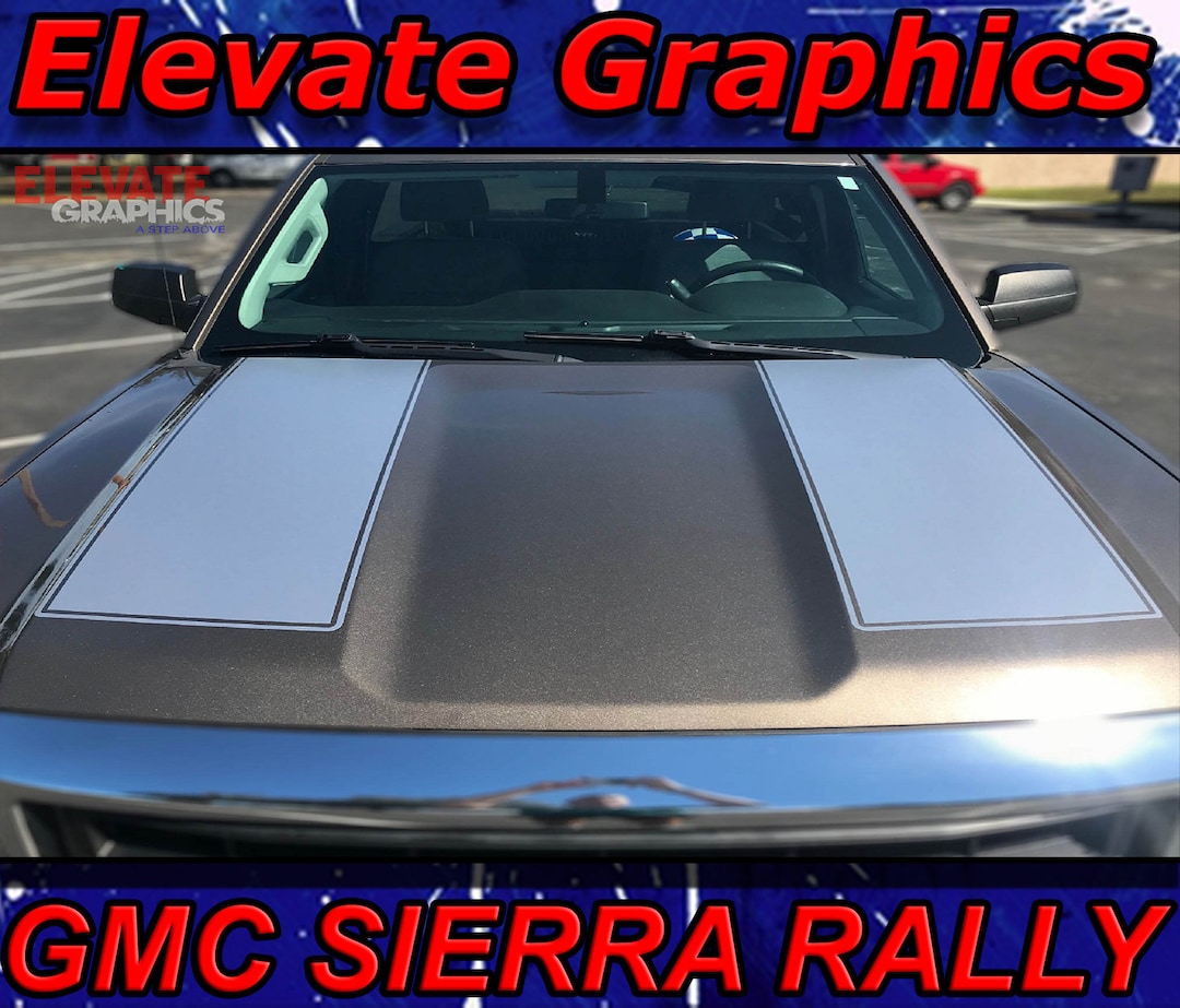 2014-2018 Fits GMC Sierra Rally Graphics Hood & Tailgate Sierra Stripes ...