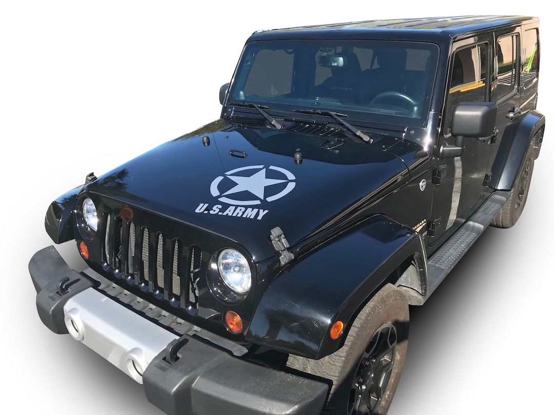 Fits Jeep Wrangler U.S. Army Hood Graphics 3M Auto Decals and Stickers ...