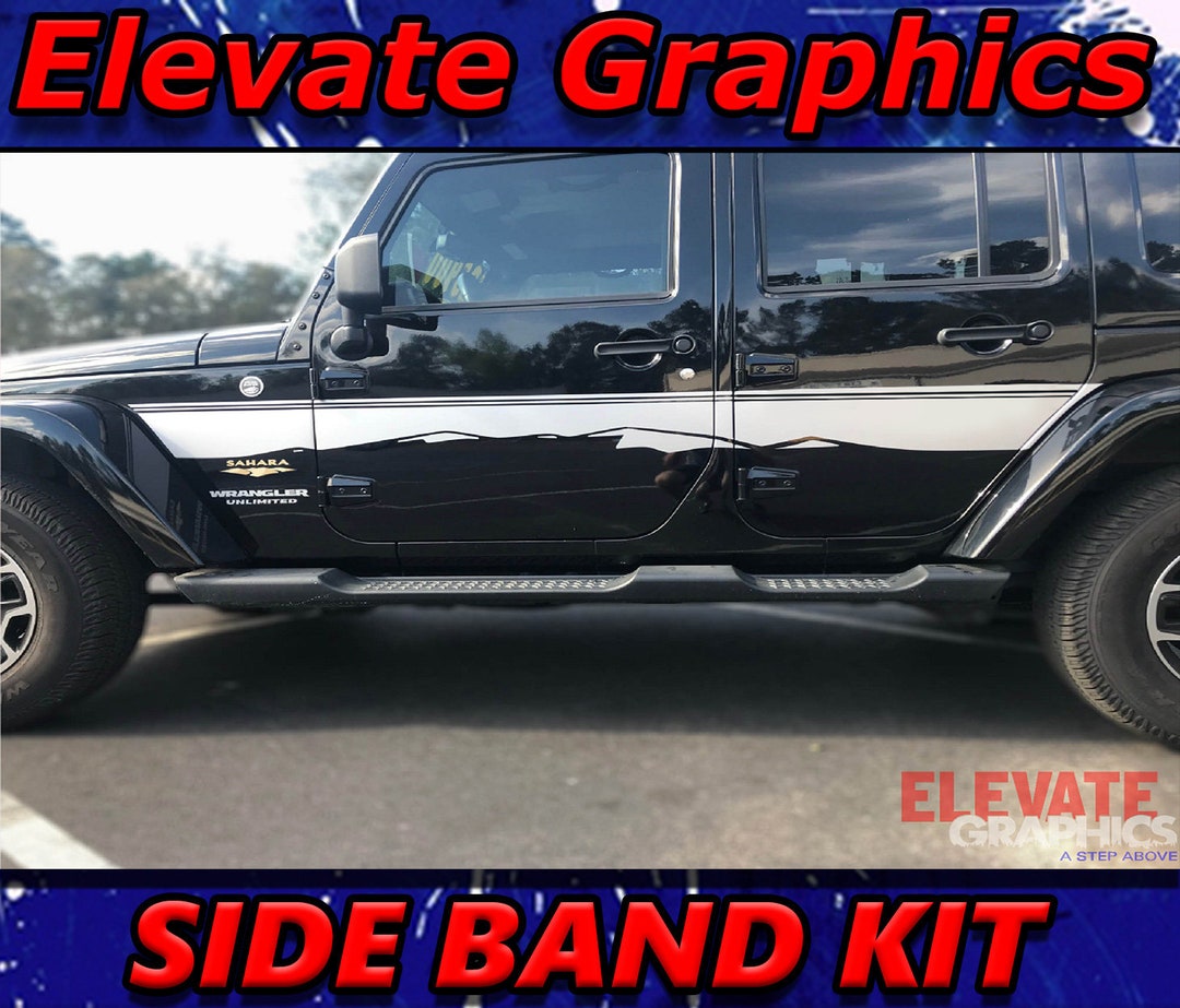 2007-2018 Fits Jeep Wrangler Side Band Stripes Vinyl Auto Graphics 3M ...