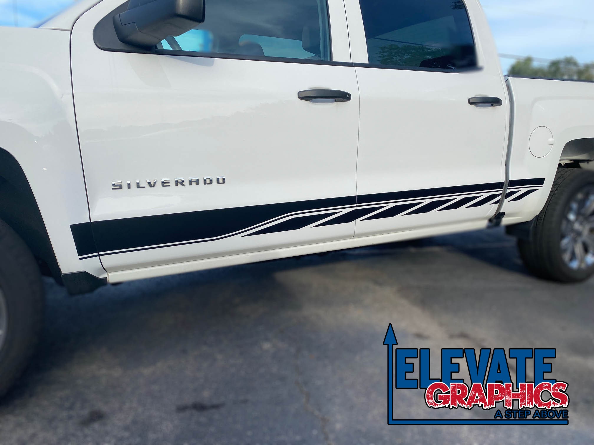 Fits Chevy Silverado Side Rocker Two Graphics Auto Vinyl Stripes 3M ...