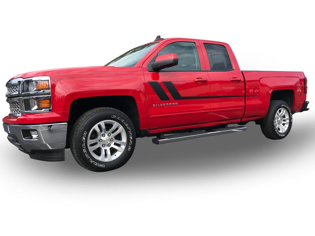 Fits Chevy Silverado Side Race Graphics Auto Vinyl Stripes 3M Decals ...