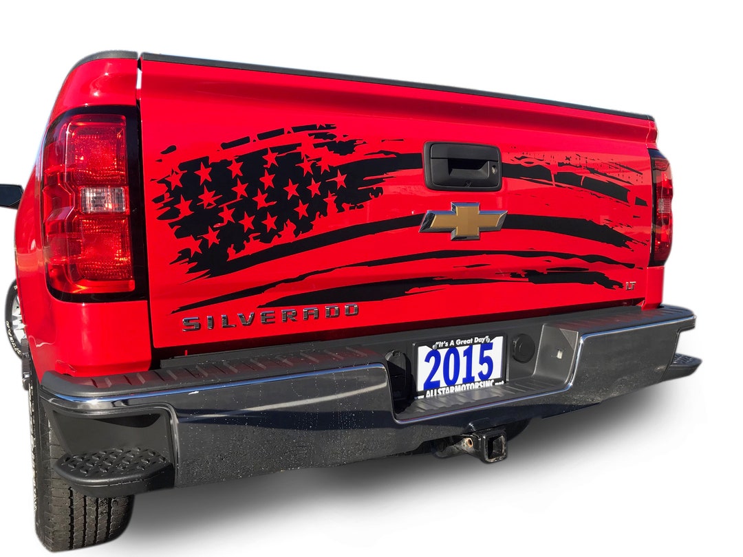 Fits Chevy Silverado Flag Tailgate Graphics Years 2007-2018 Auto ...