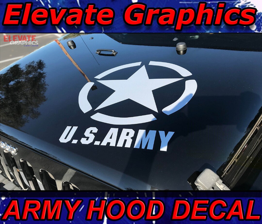 Fits Jeep Wrangler Star Hood Graphics 3M Auto Decals Stickers Vinyl ...