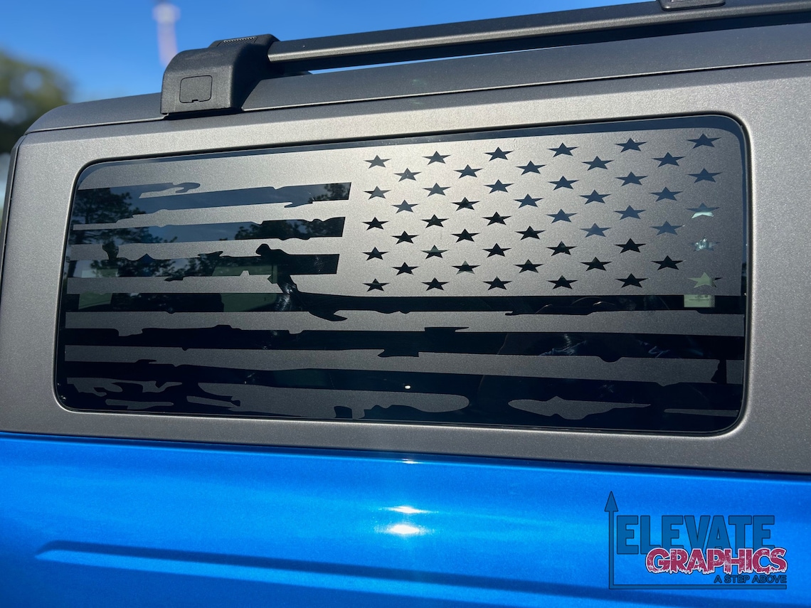 Fits 2021-2024 Ford Bronco Side Window Flag With in God We Trust Decals ...