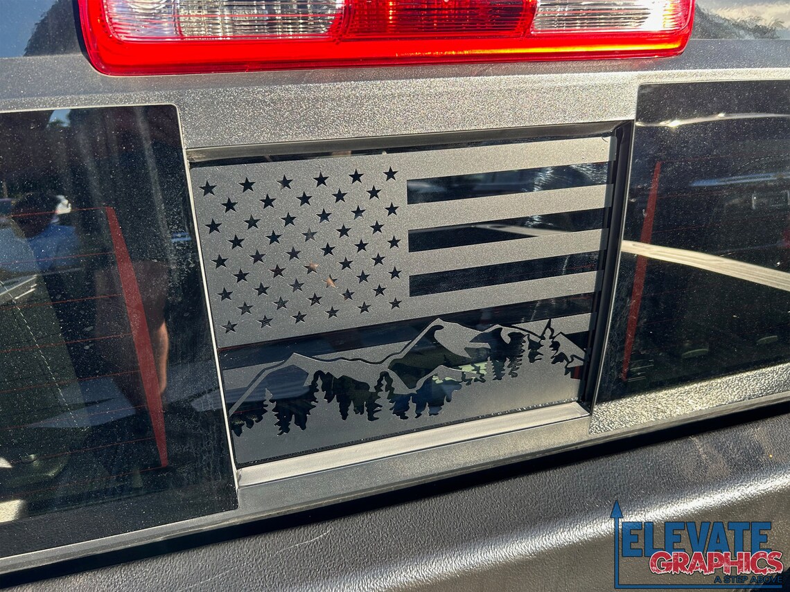 Fits Chevy Colorado Back Sliding Window Flag in God We Trust Decal Auto ...