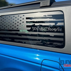 Fits 2021-2024 Ford Bronco Side Window Flag With in God We Trust Decals ...