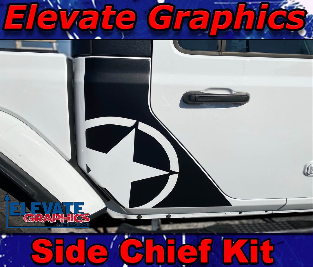 Fits Jeep Gladiator Side Chief Graphics 3M Vinyl Stripes SUV Decals and ...