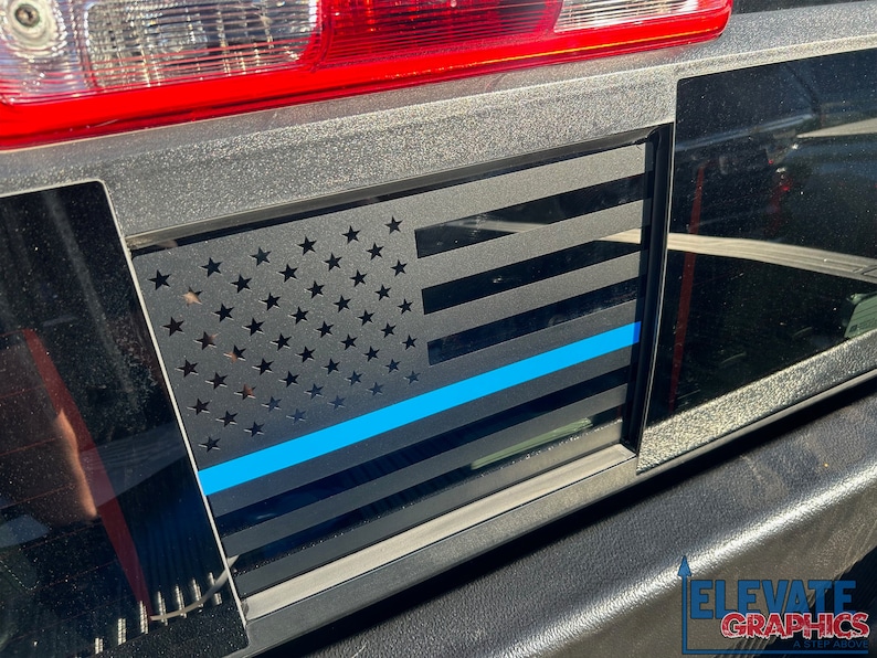 Fits Toyota Tacoma 2005-2023 Back Sliding Window Flag Mountain Stripes ...