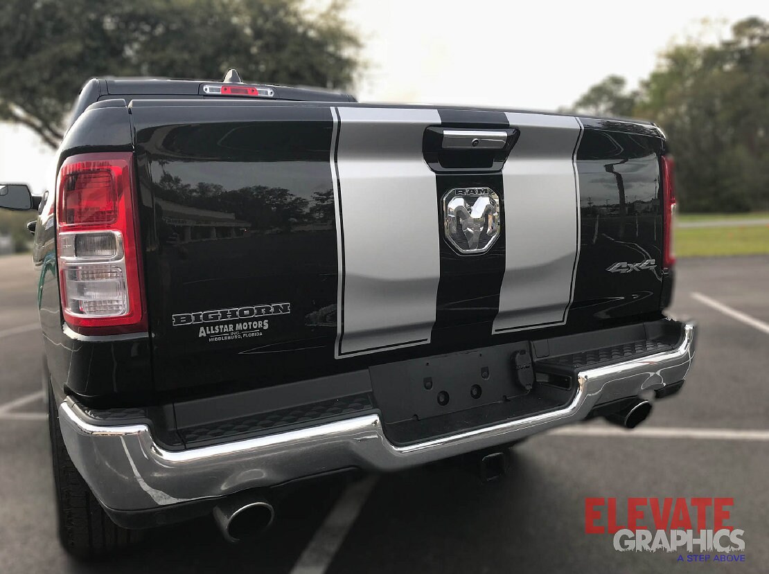 Dodge Ram 1500 Rally Hood And Tailgate Stripes: Auto Vinyl Graphics 3M ...