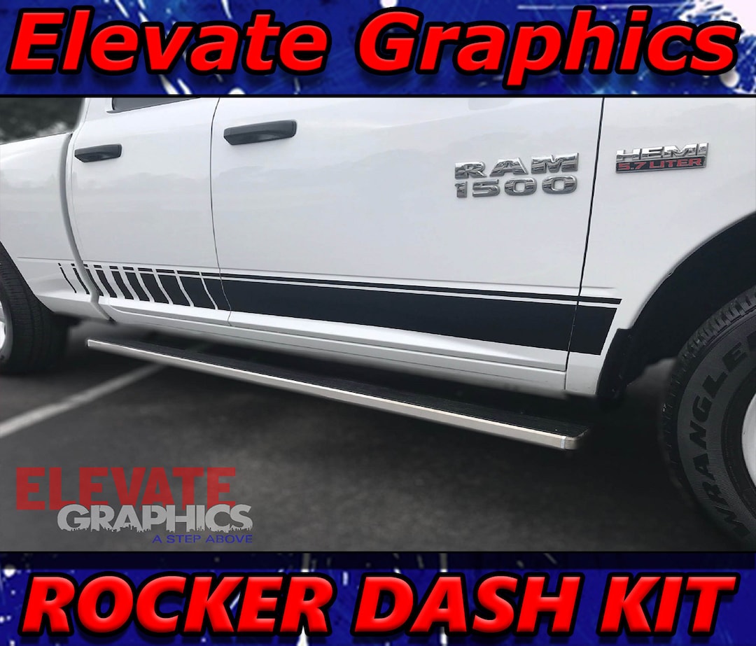 2009-2023 Fits Dodge Ram 1500 Rocker Dash Stripes Auto Graphics 3M ...
