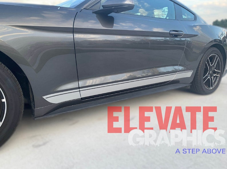 For Ford Mustang Side Rocker King Stripes Vinyl Auto Graphics | Etsy