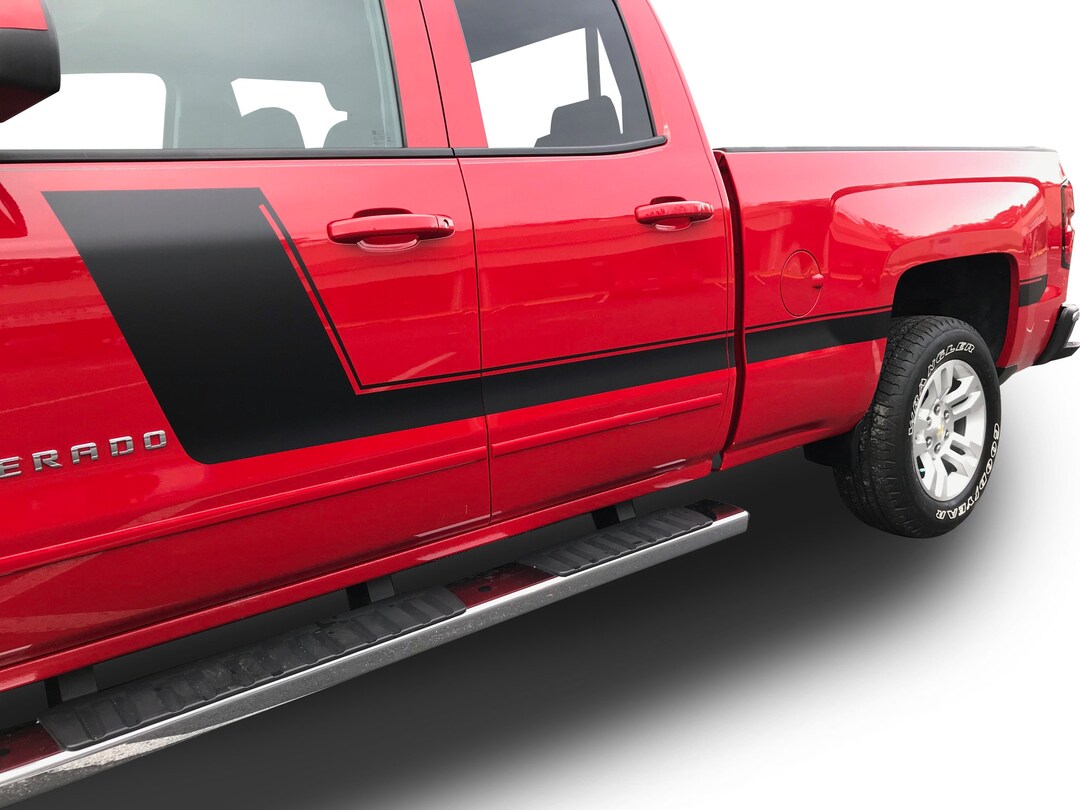 Fits Chevy Silverado Hockey Stick Graphics Years 2007-2018 Auto Stripes ...