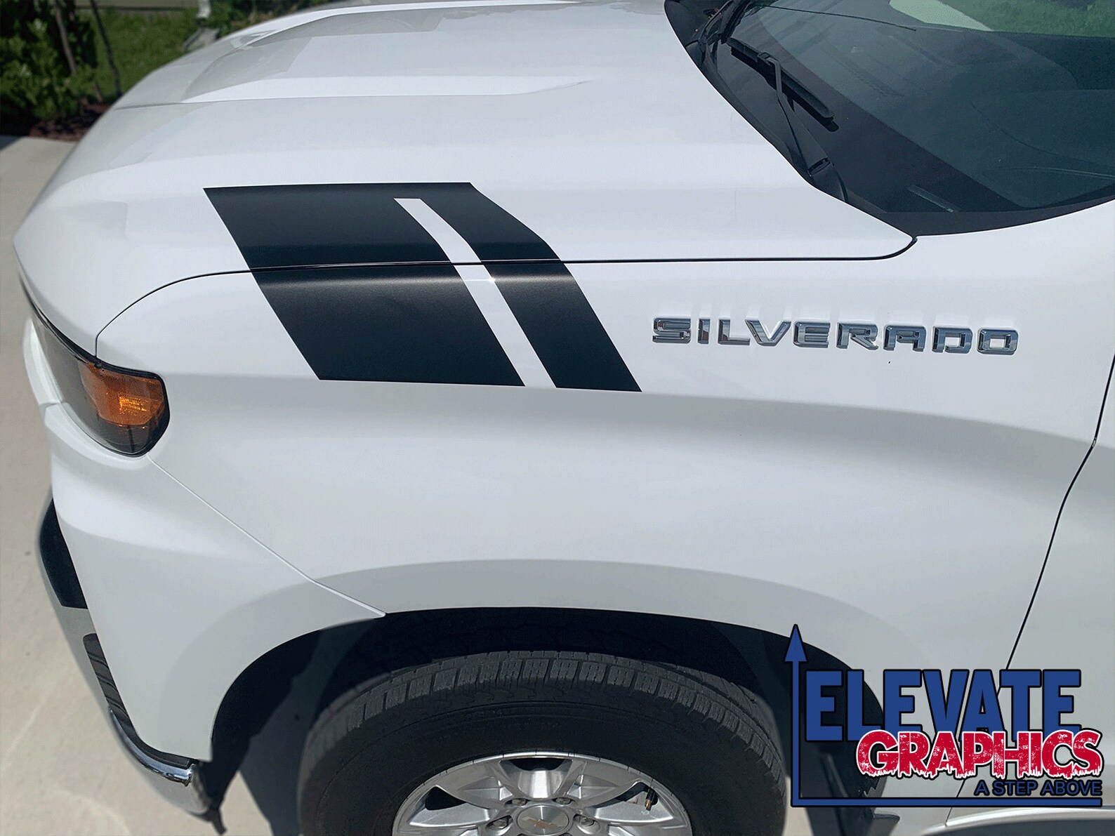 Fits Chevy Silverado Side Hash Mark Graphics Auto Vinyl 3M Stripes Hood ...