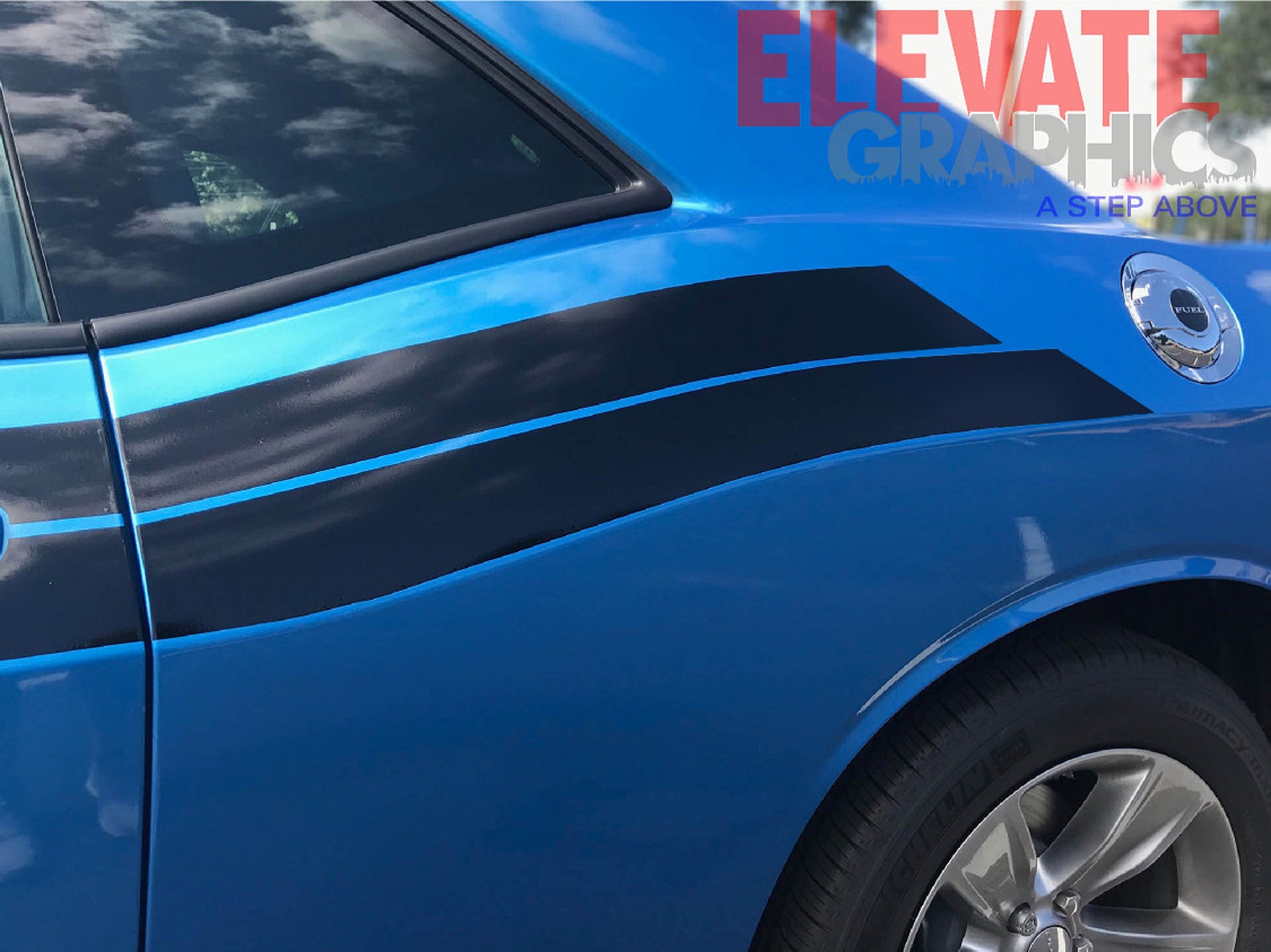 For Dodge Challenger Side RT Beast Graphics 3M Stripes Auto Vinyl Decal ...