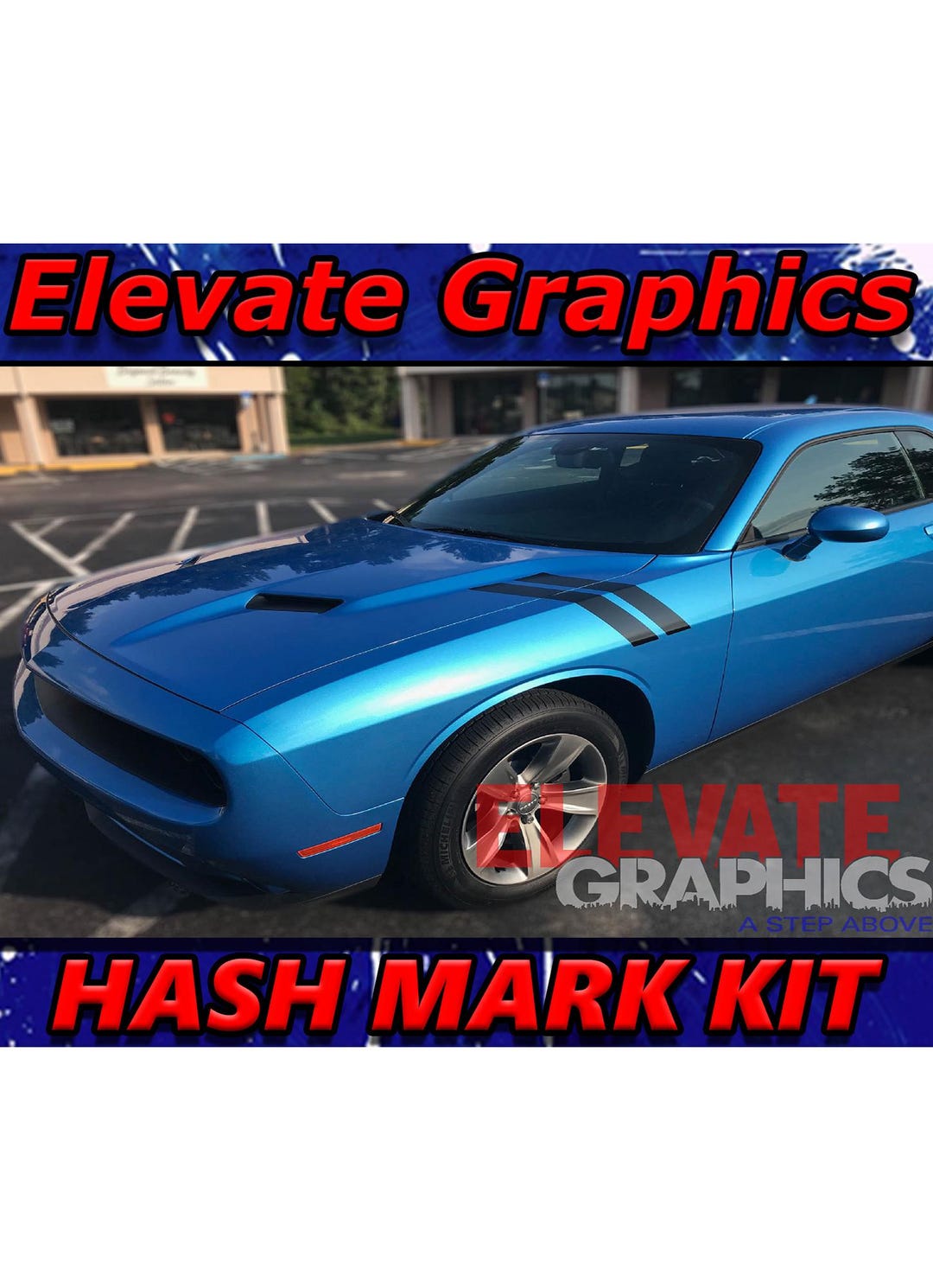 2009-2023 Fits Dodge Challenger Side Hash Mark Stripes Double Bar ...