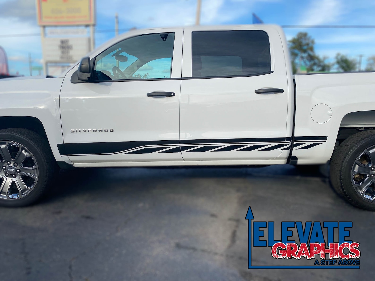 Fits Chevy Silverado Side Rocker Two Graphics Auto Vinyl Stripes 3M ...