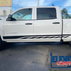 Fits Chevy Silverado Side Rocker Two Graphics Auto Vinyl Stripes 3M ...
