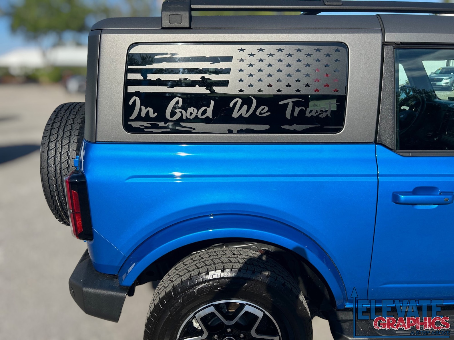 Fits 2021-2024 Ford Bronco Side Window Flag We the People Stirpes Auto ...