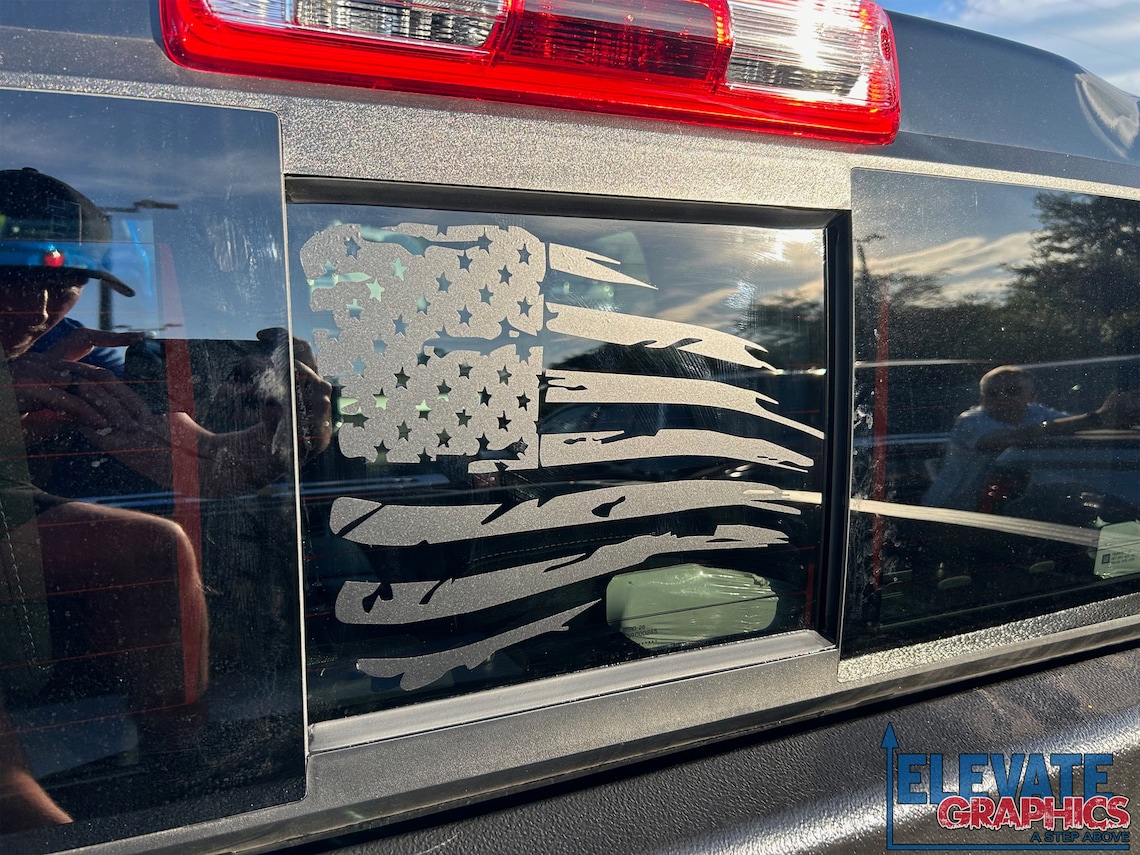 Fits Chevy Colorado Back Sliding Window Flag in God We Trust Decal Auto ...
