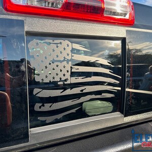 2015-2024 Fits Chevy Colorado Back Sliding Window Clean Flag Graphic ...