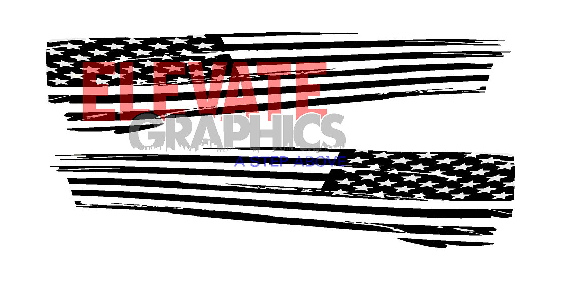 Dodge Ram 1500 Side Ripped Flag Stripes: Auto Vinyl Graphics 3M Decals ...