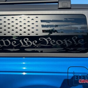 Fits 2021-2024 Ford Bronco Side Window Flag We the People Stirpes Auto ...
