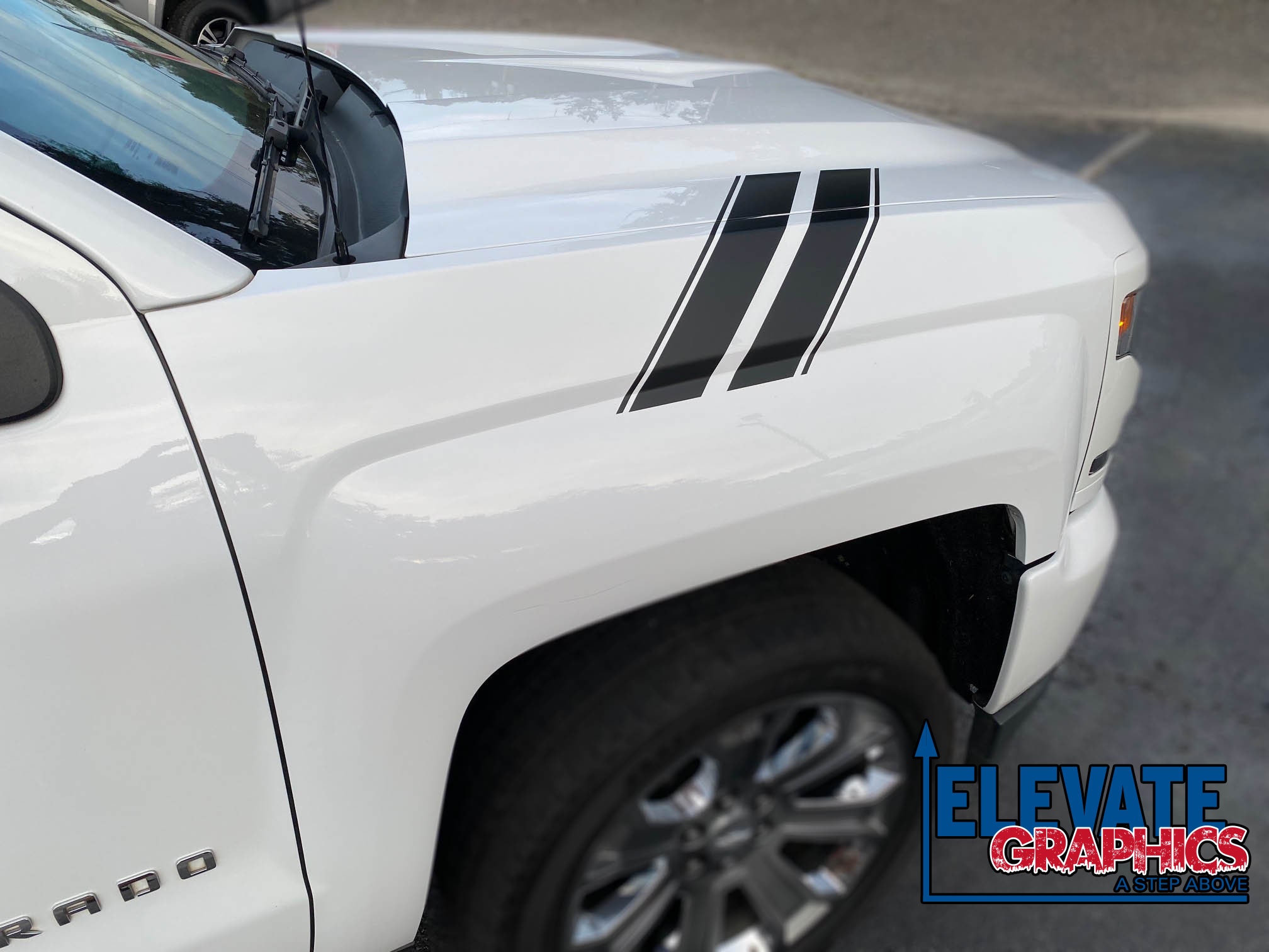 Fits Chevy Silverado Side Hood Hash Mark Stripes Auto Vinyl | Etsy