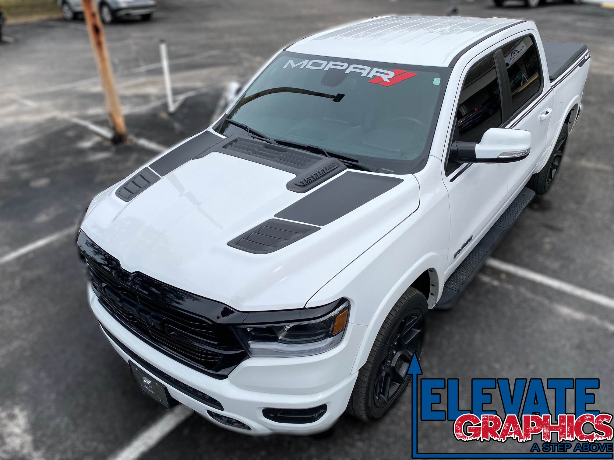 2019-2022 Fits Ram 1500 Sport Hood Plex Graphics 3m Vinyl Stripes ...