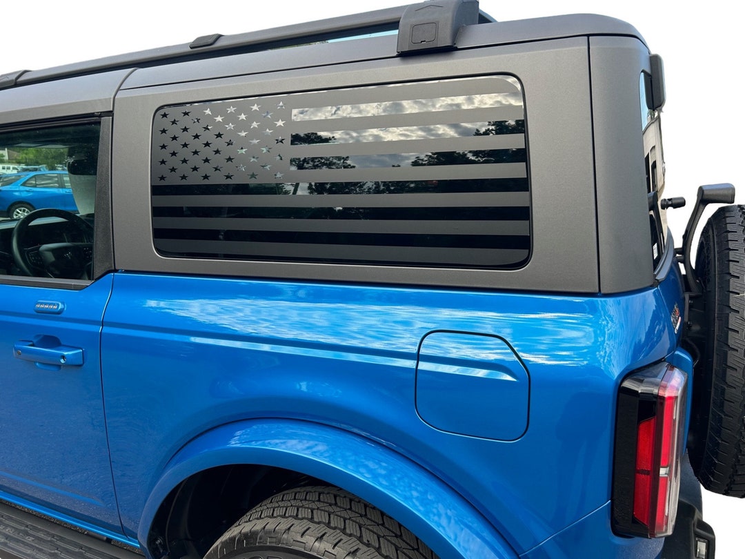 Fits 2021-2024 Ford Bronco Back Window Flag Graphics Auto Vinyl Stripes ...