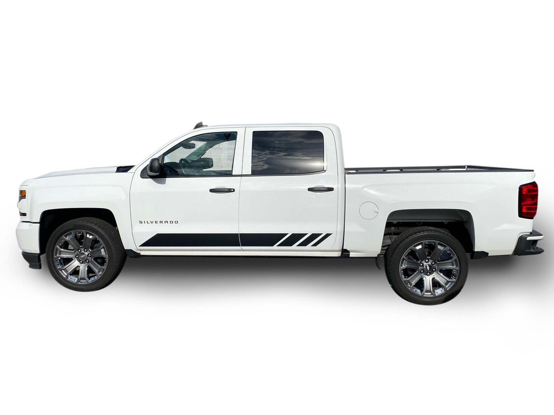 Fits Chevy Silverado Rocker Three Graphics Auto Vinyl Stripes 3M Decals ...