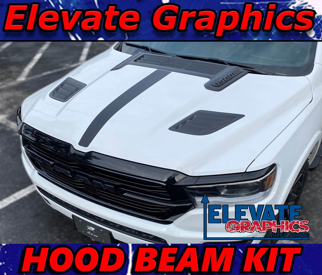2019-2023 Fits Ram 1500 Hood Beam Graphics 3m Vinyl Stripes Stickers ...