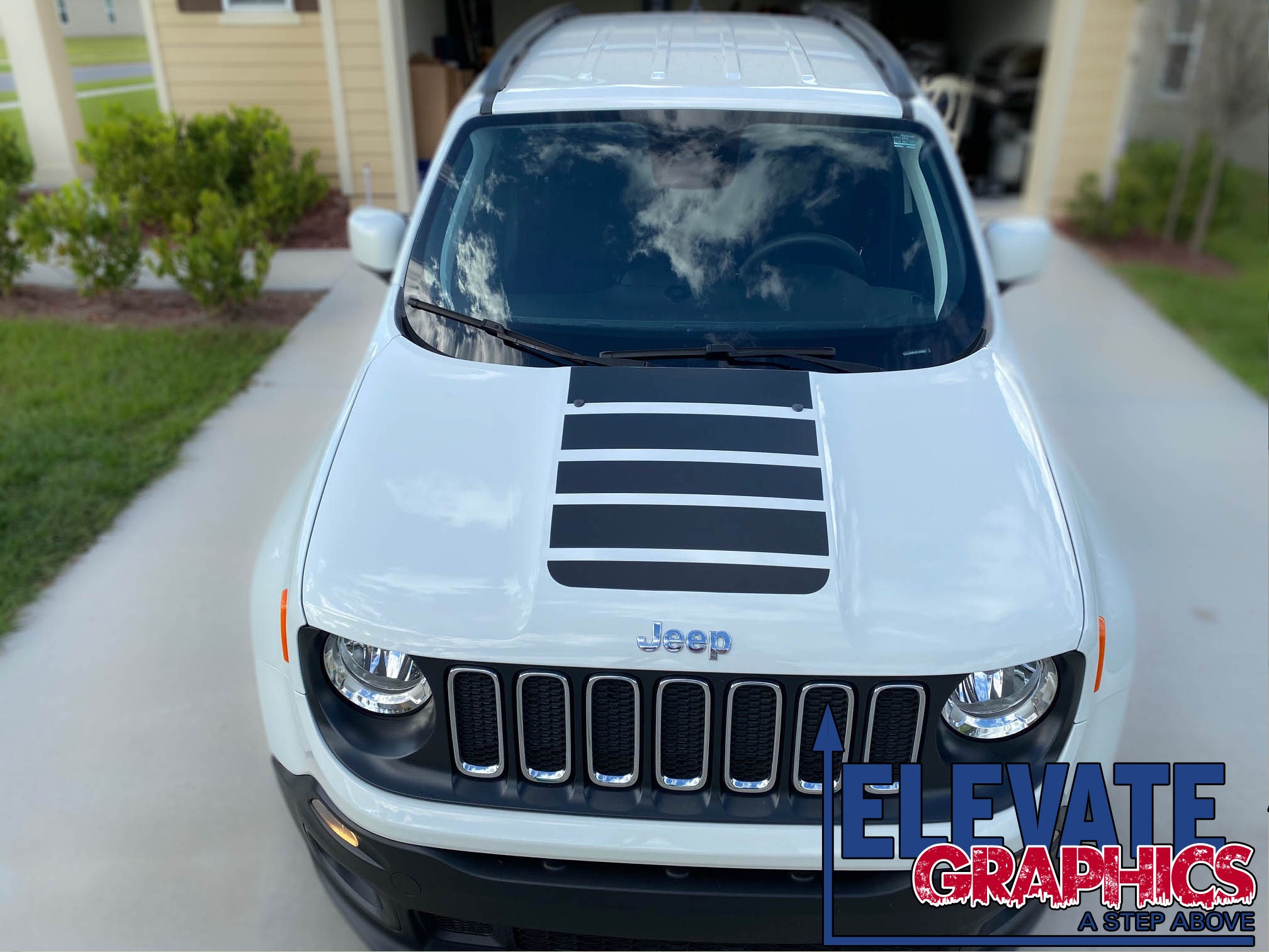 Fits Jeep Renegade Hood Center Graphics Vinyl Auto Stripes 3m Decals ...