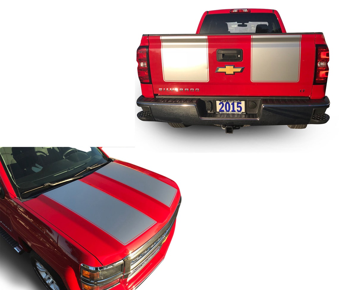 Fits Chevy Silverado Rally Hood and Tailgate Graphics Years | Etsy