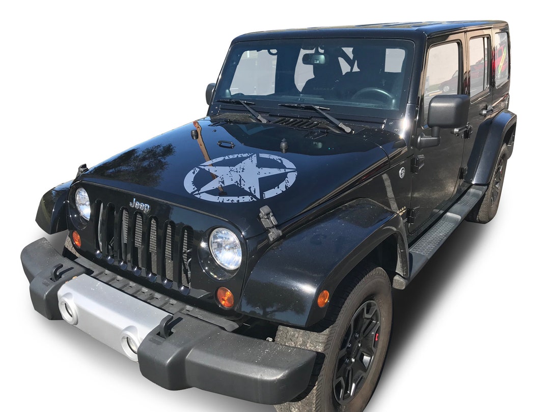 Fits Jeep Wrangler Star Hood Graphics 3M Auto Decals Stickers Vinyl ...