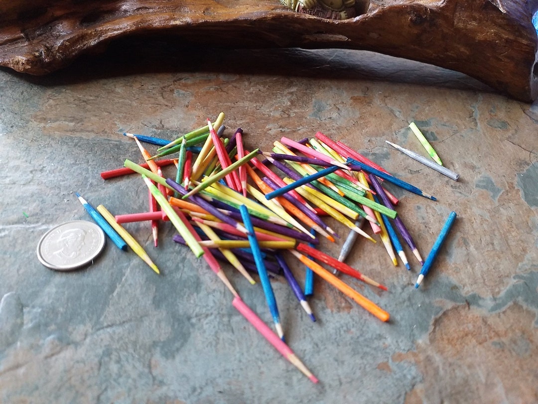 Set of 5 Miniature Colored Pencils – Dollhouse Stationery, Tiny Writing ...