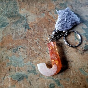 Resin Letterj Keyring, With Handmade Tassel. Custom Made Original Epoxy ...