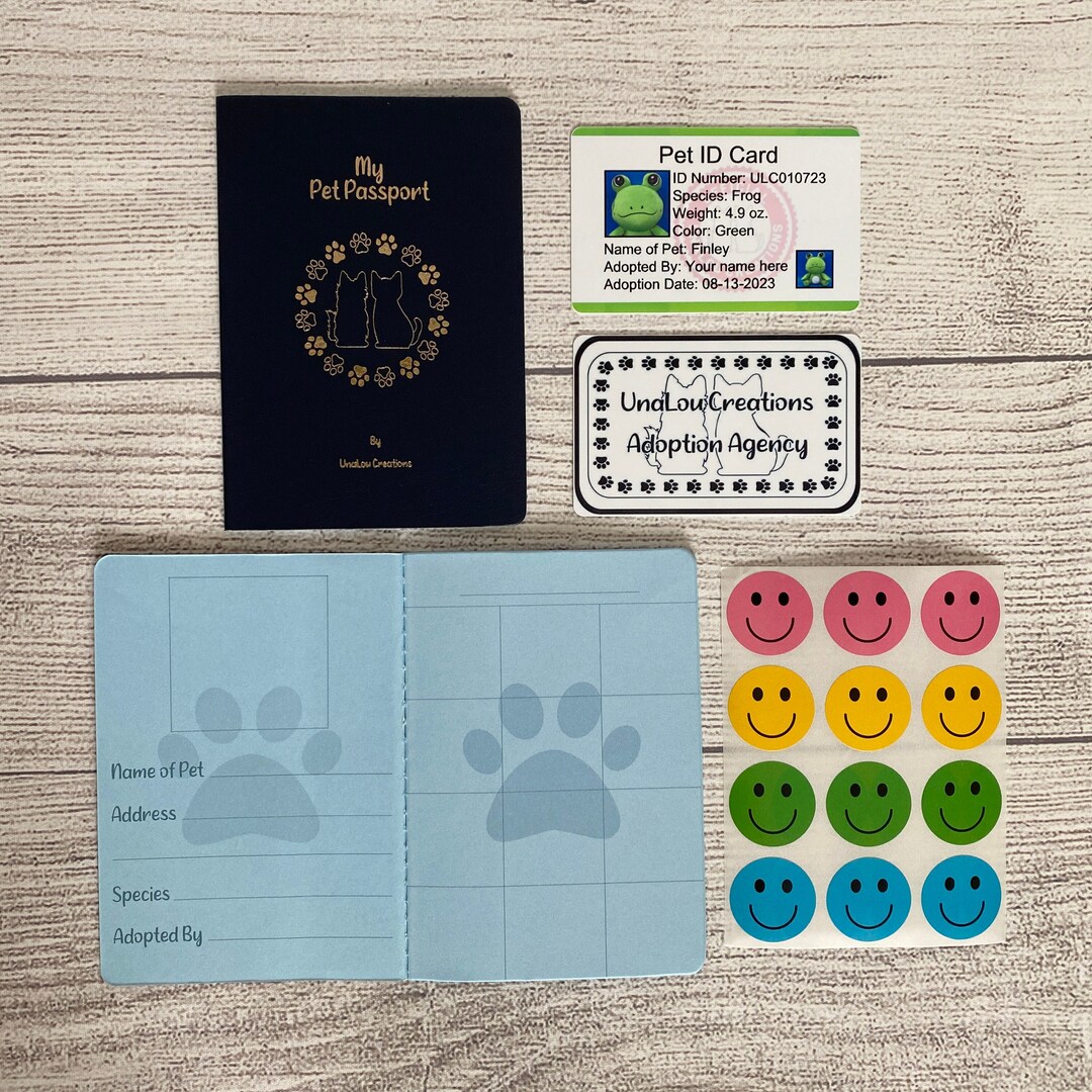 Play Pet Passport and Play Pet ID Card Set. Includes Passport, ID Card ...