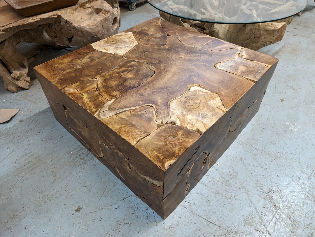 Teak Root Puzzle Piece Coffee Table Teak Wood Accent Table Teak End Table Driftwood Table Teak ...