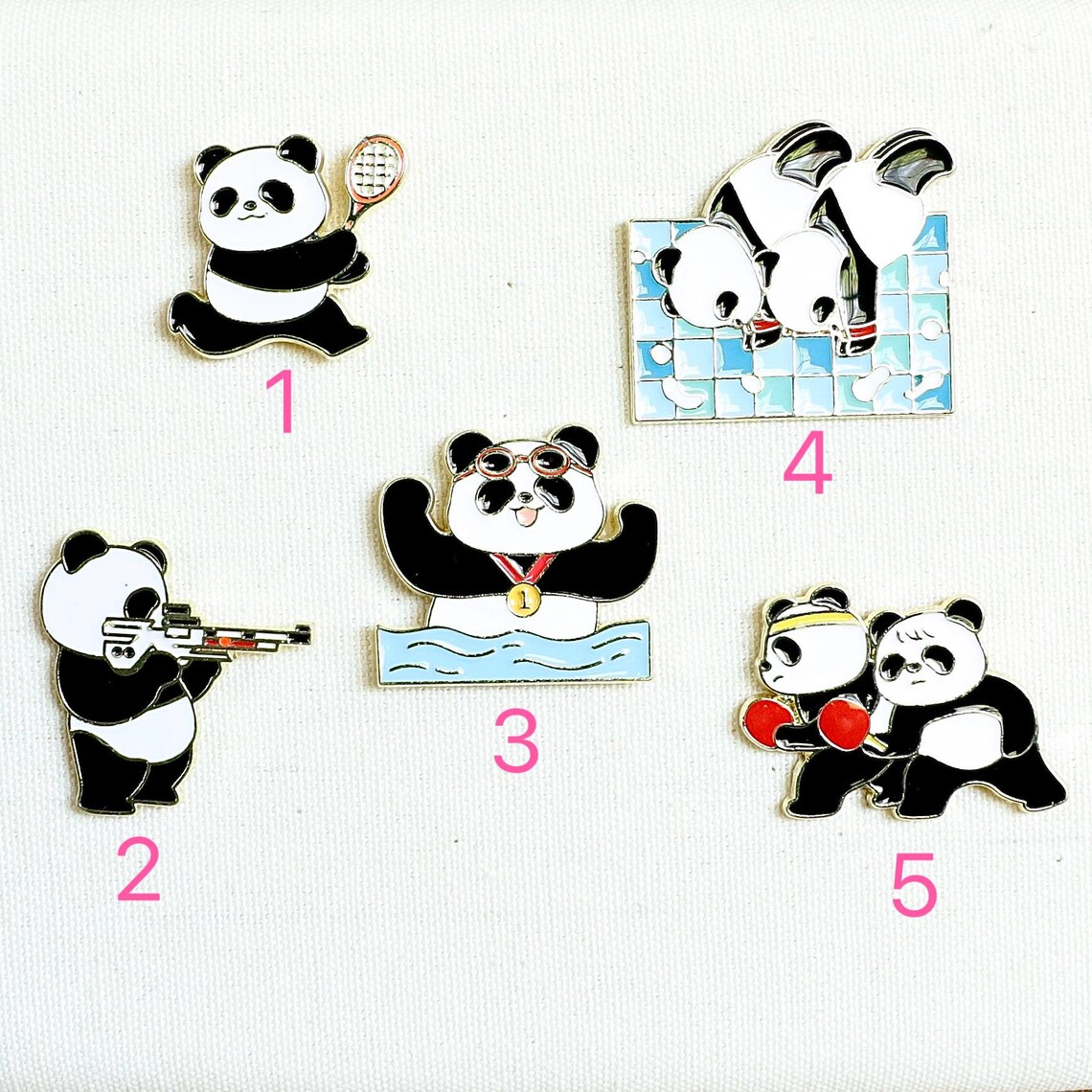 Cute Panda Sport Ping Pong Badminton Swimming Enamel Pin - Punky Pins ...