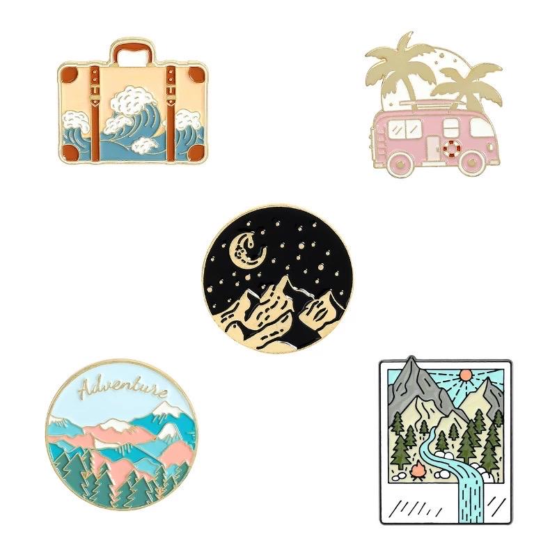 Travel Journey Natural Enamel Pin - Punky Pins｜pin Badge｜badges Funny ...