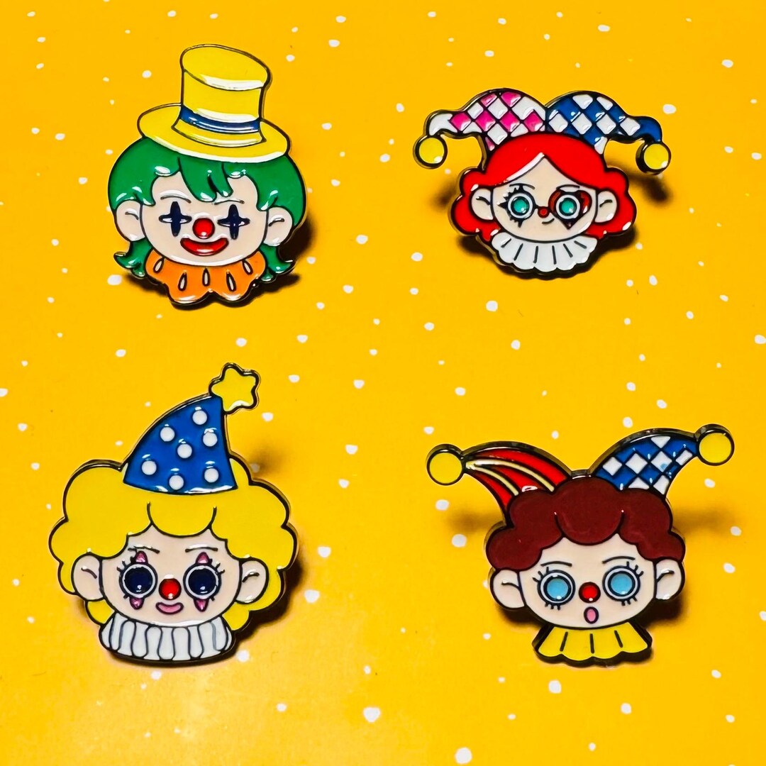 Cute Clown Birthday Party Colorful Vintage Enamel Pin - Punky Pins｜pin ...