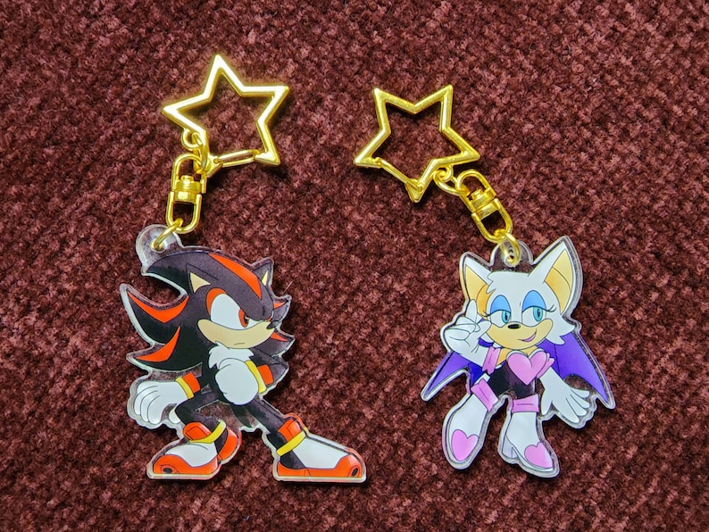 2 Inch Shadow Blaze and Rouge Keychains - Etsy