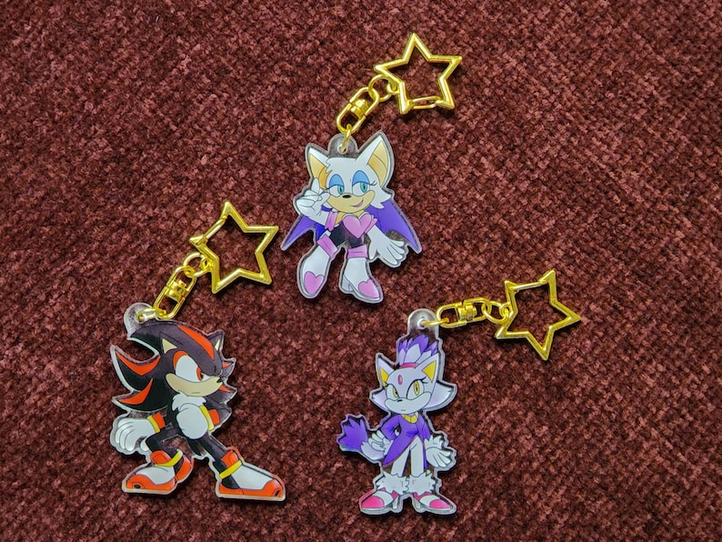 2 Inch Shadow Blaze and Rouge Keychains - Etsy