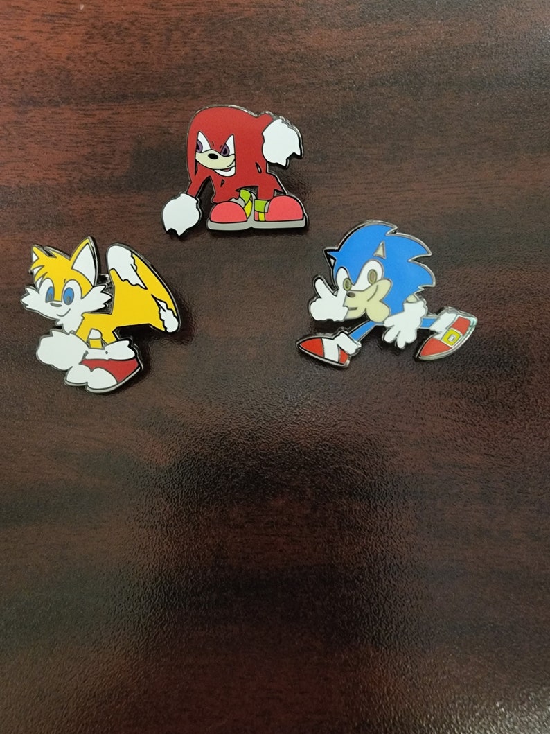 Sonic the Hedgehog Metal Pins (sonic, Tails, Knuckles) - Etsy